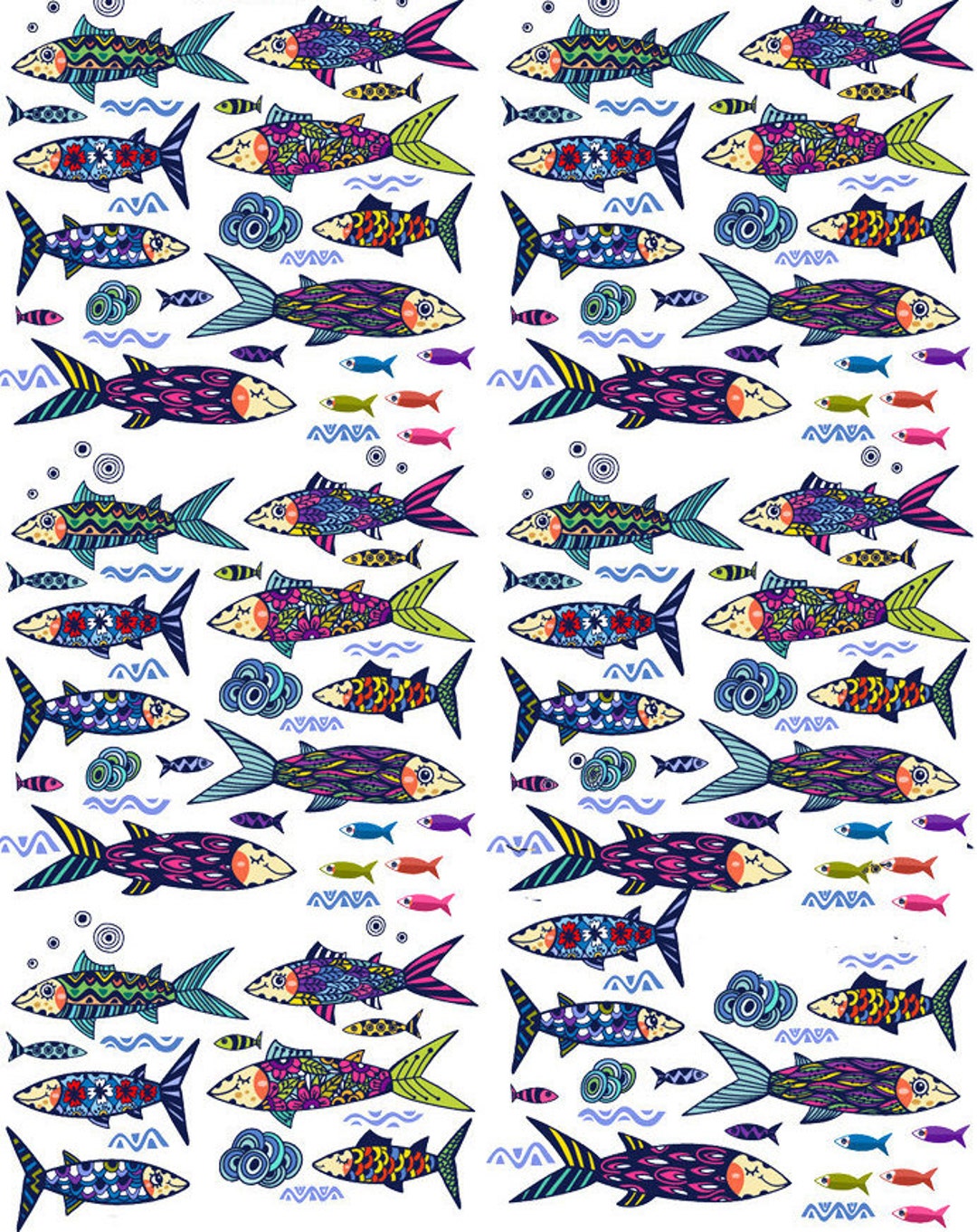 Colorful Sardine Fish - Ceramic Decals- Enamel Decal - Fusible Decal ...