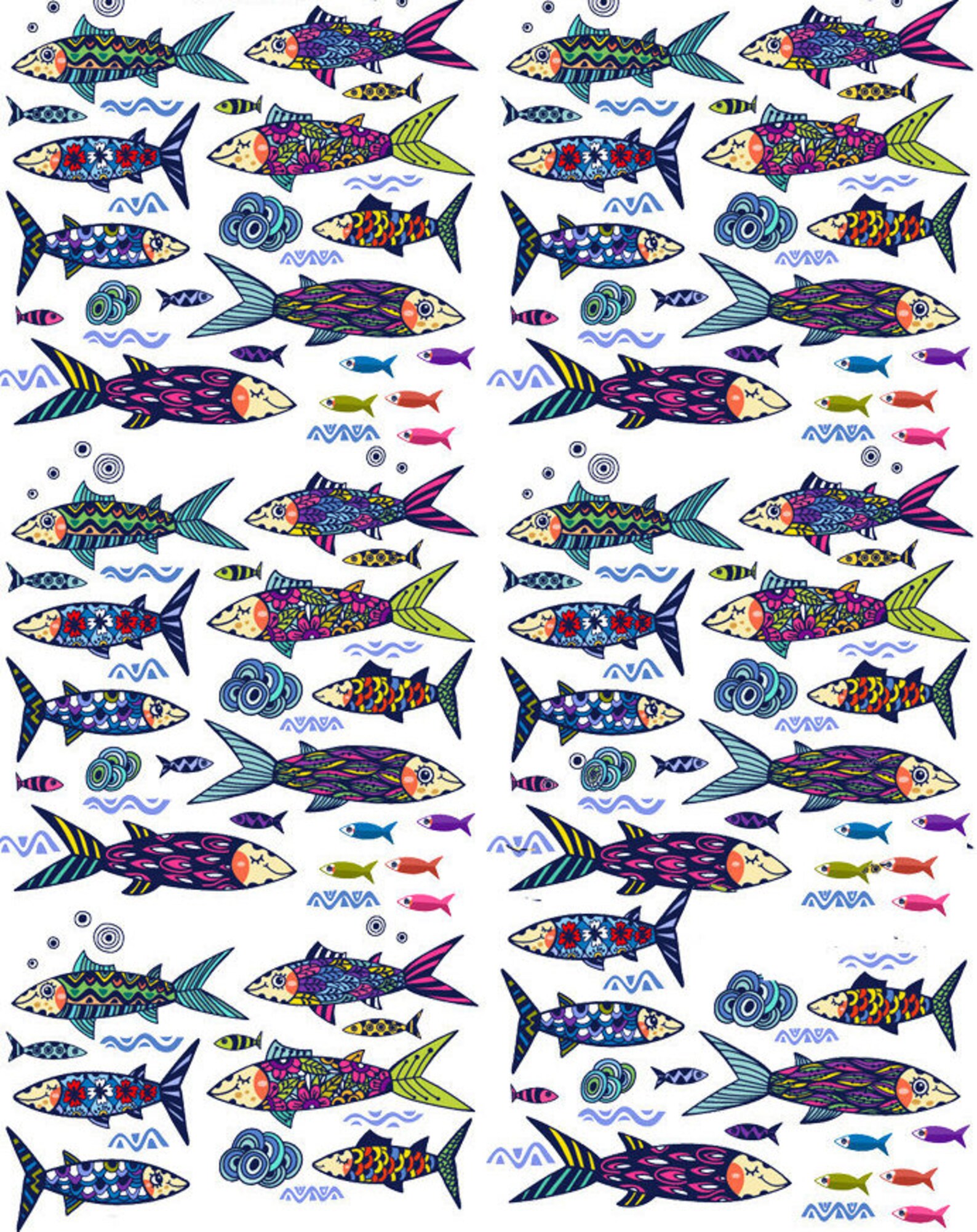 Colorful Sardine Fish Ceramic Decals Enamel Decal Fusible - Etsy