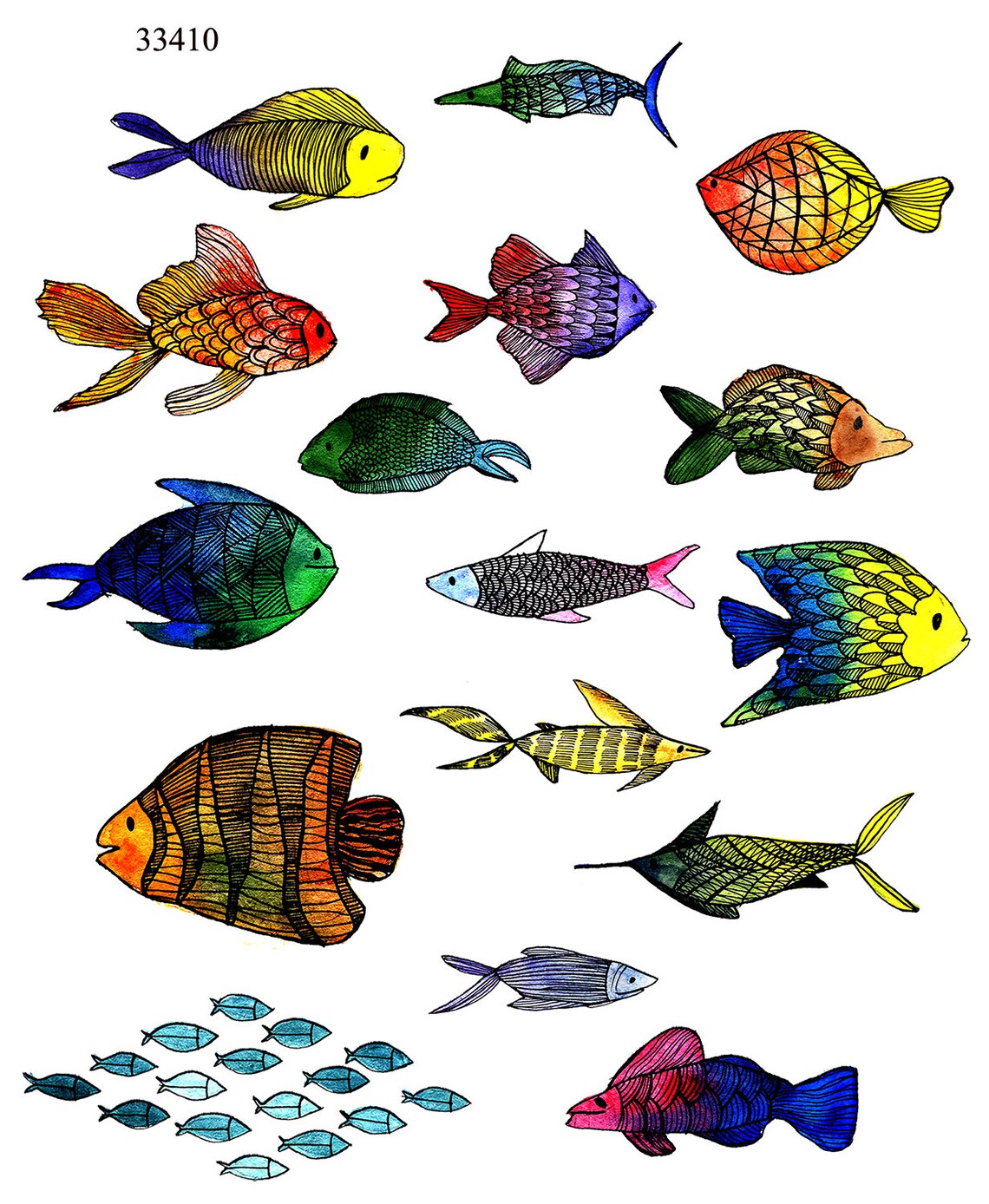 Oh so Colorful Fish Ceramic Decals Enamel Decal Fusible - Etsy