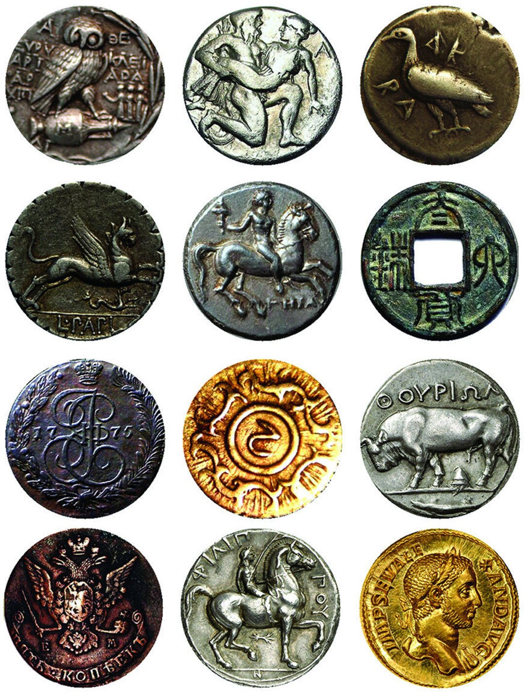 Antique Coins - Ceramic Decals- Enamel Decal - Glass Decal- 867917 - Etsy