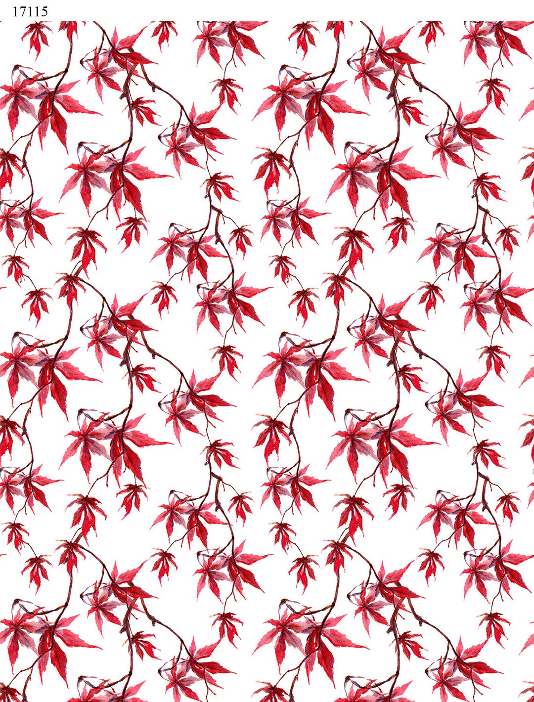 Chinese Red Maple Leaves - Seamless - Ceramic Decals- Enamel Decal ...