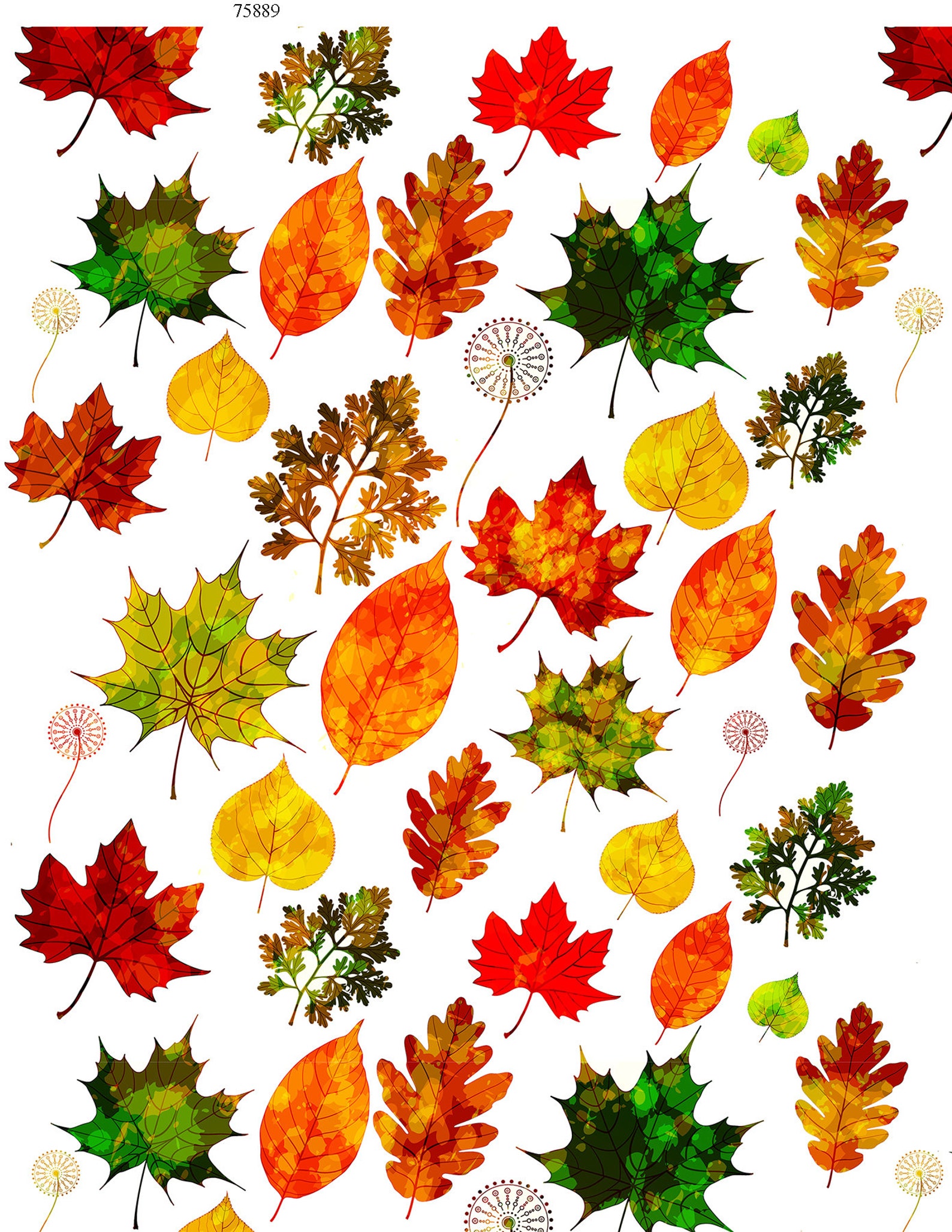 Seamless Fall Leaves Ceramic Decals Enamel Decal Fusible - Etsy