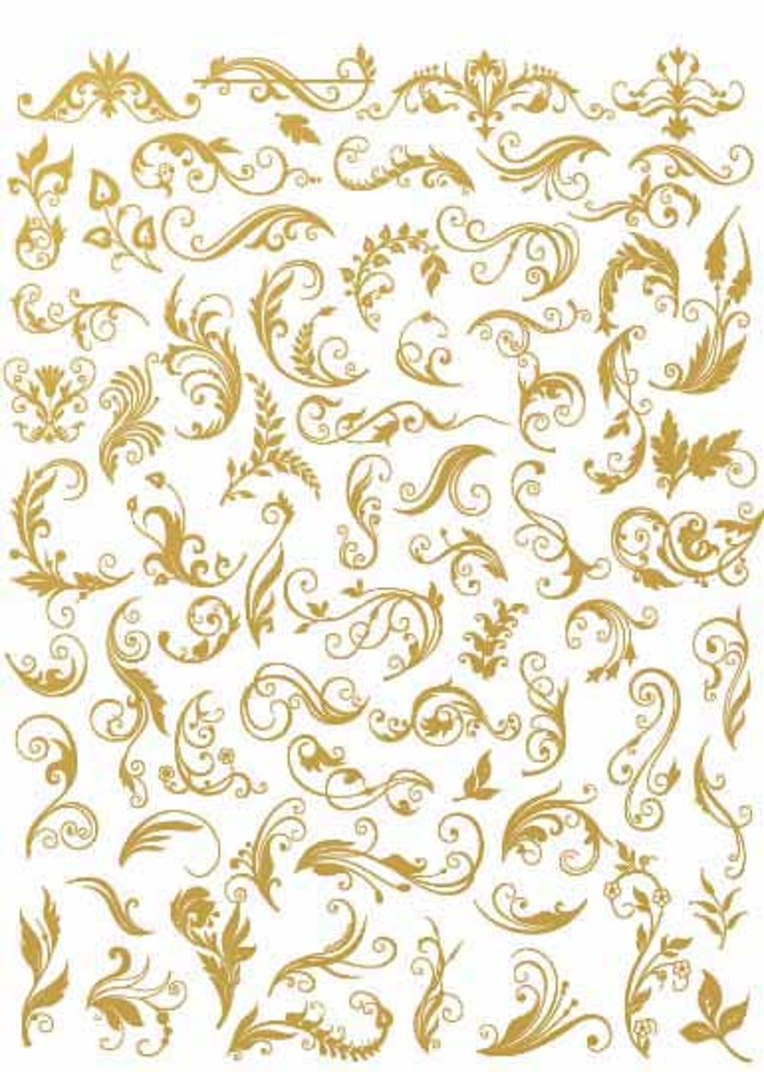 Baroque Designs Ceramic or Glass Decal - Available in 22k Real Yellow ...
