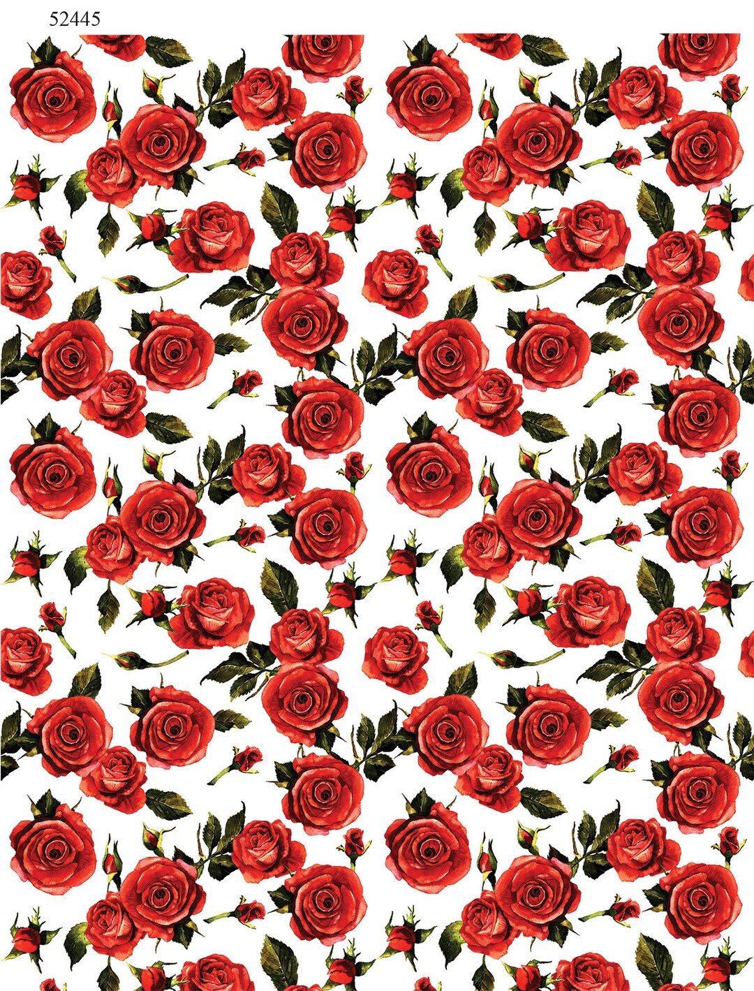 Seamless Rose Pattern - Ceramic Decals- Enamel Decal - Glass Decal ...