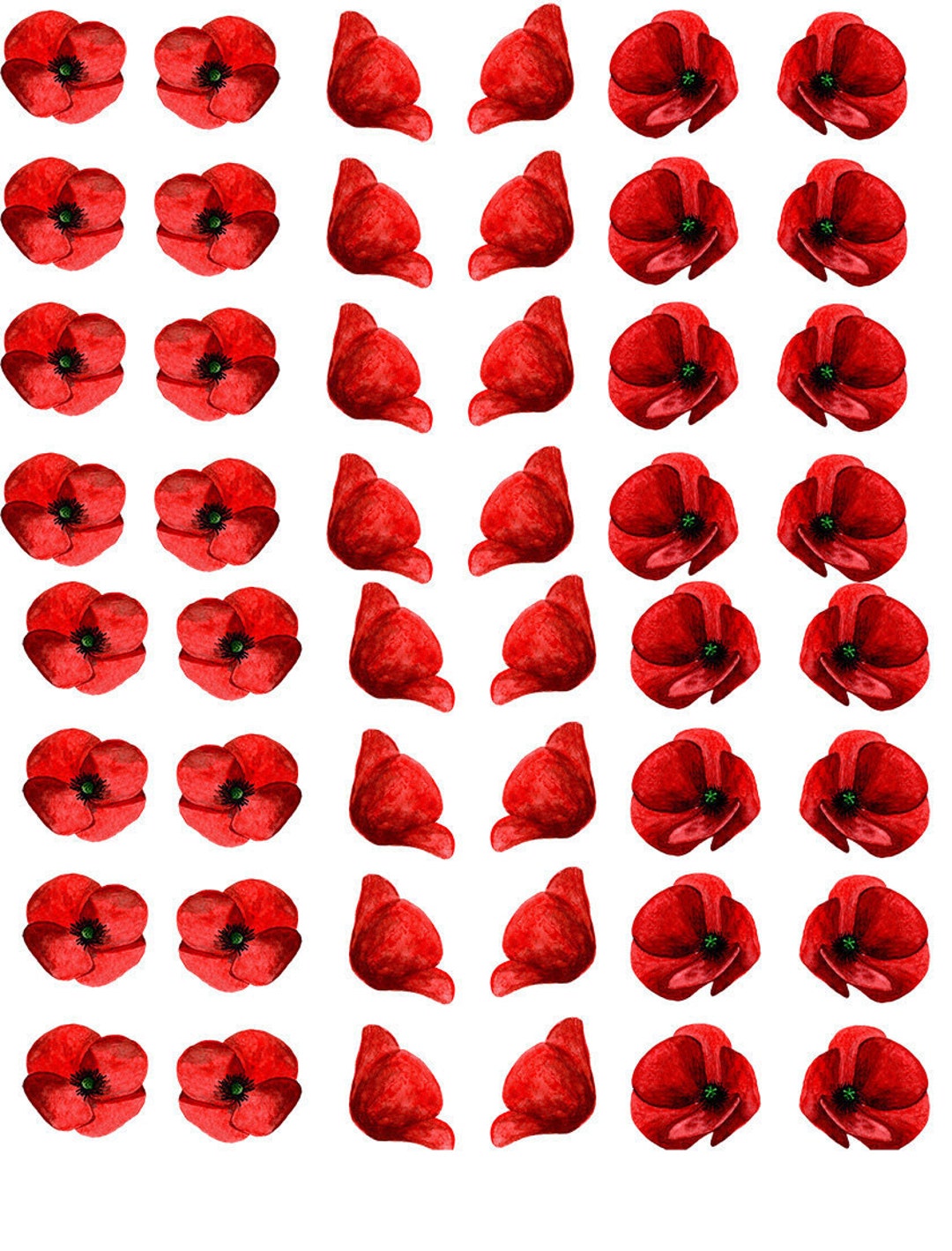 Poppy Heads - Ceramic Decals- Enamel Decal - Fusible Decal - Glass ...