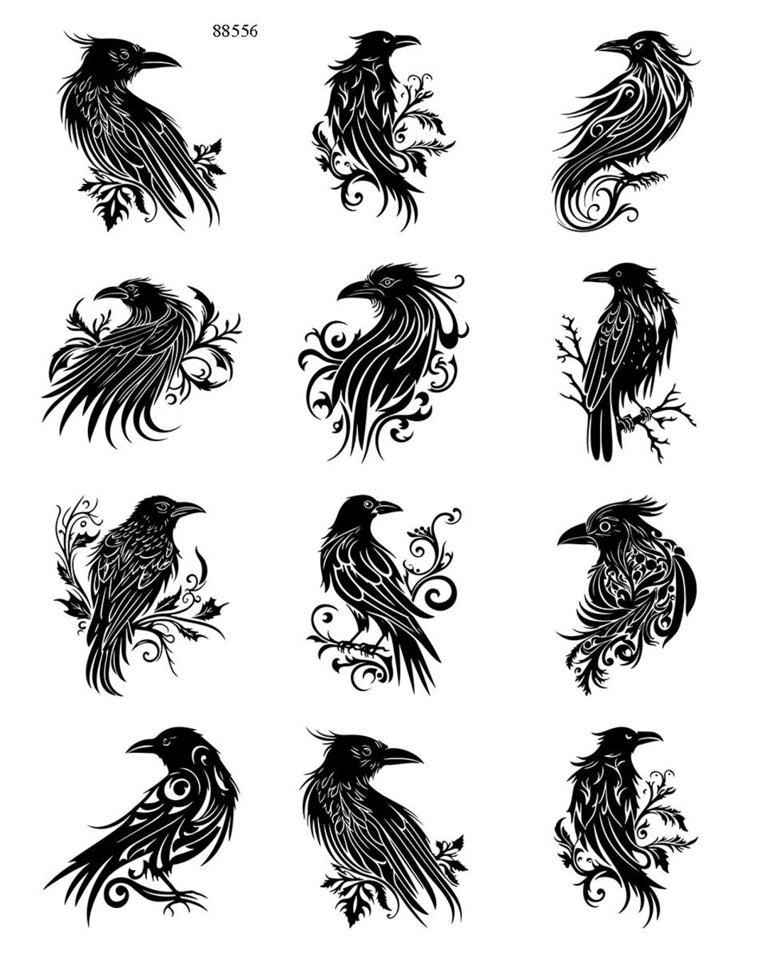 Ravens in Style ~ Ceramic Decal - Glass Decal ~ Enamel Decal- 88556 - Etsy