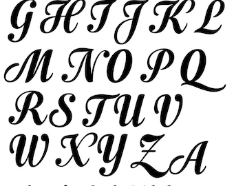 Fancy Script Alphabet Monograms Ceramic Decals Enamel Decal Fusible ...