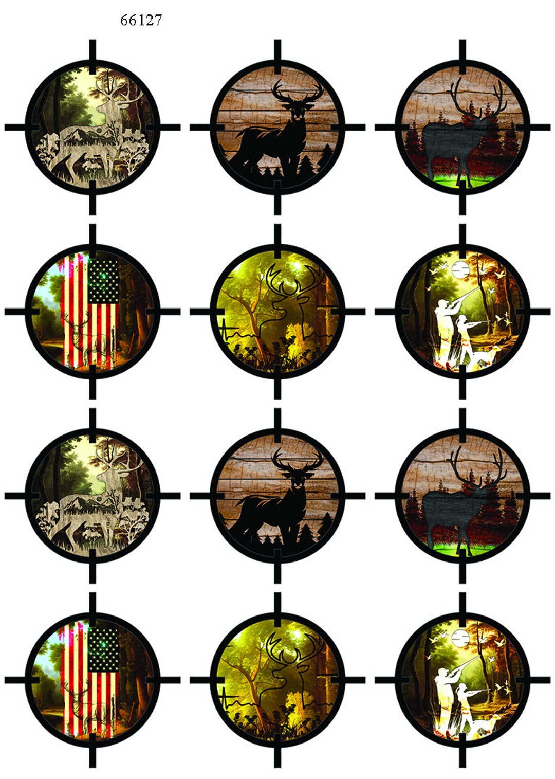 Bulls Eye Hunting Patches - Ceramic Decals- Enamel Decal - Glass Decal ...