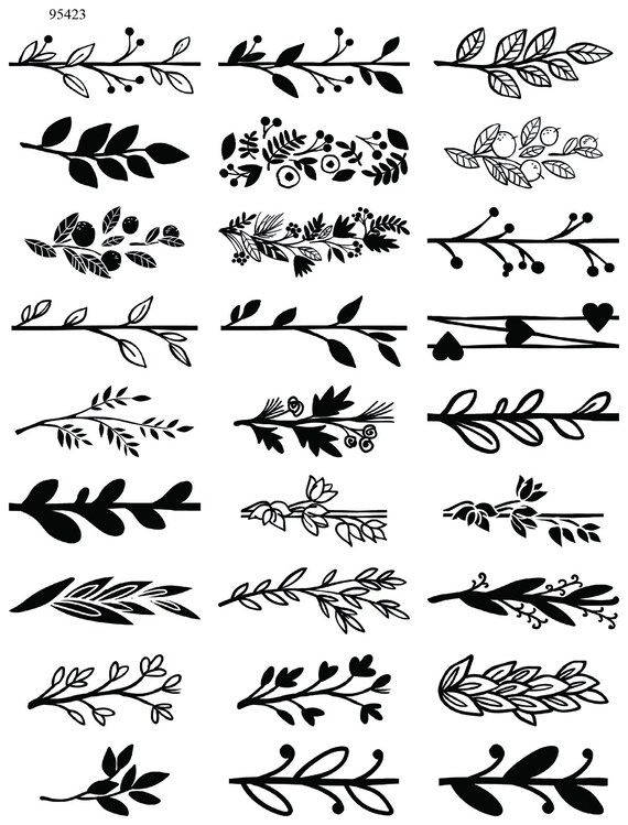 Leaf Border Elements Ceramic Decals Enamel Decal | Etsy