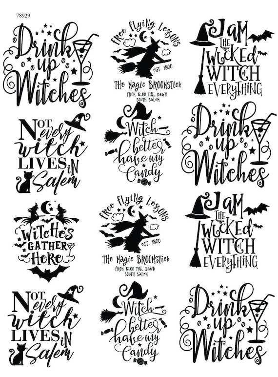 Halloween Witch Wine Sayings Perfect for Wine Glasses - Etsy