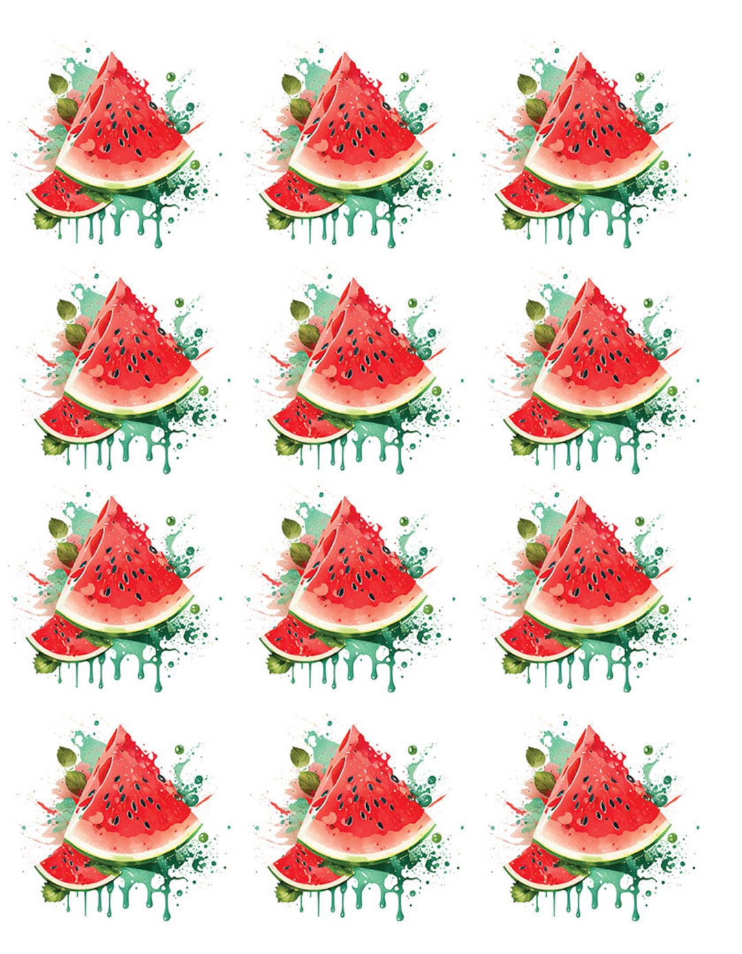 Watercolor Watermelons - Ceramic Decals- Enamel Decal - Fusible Decal ...