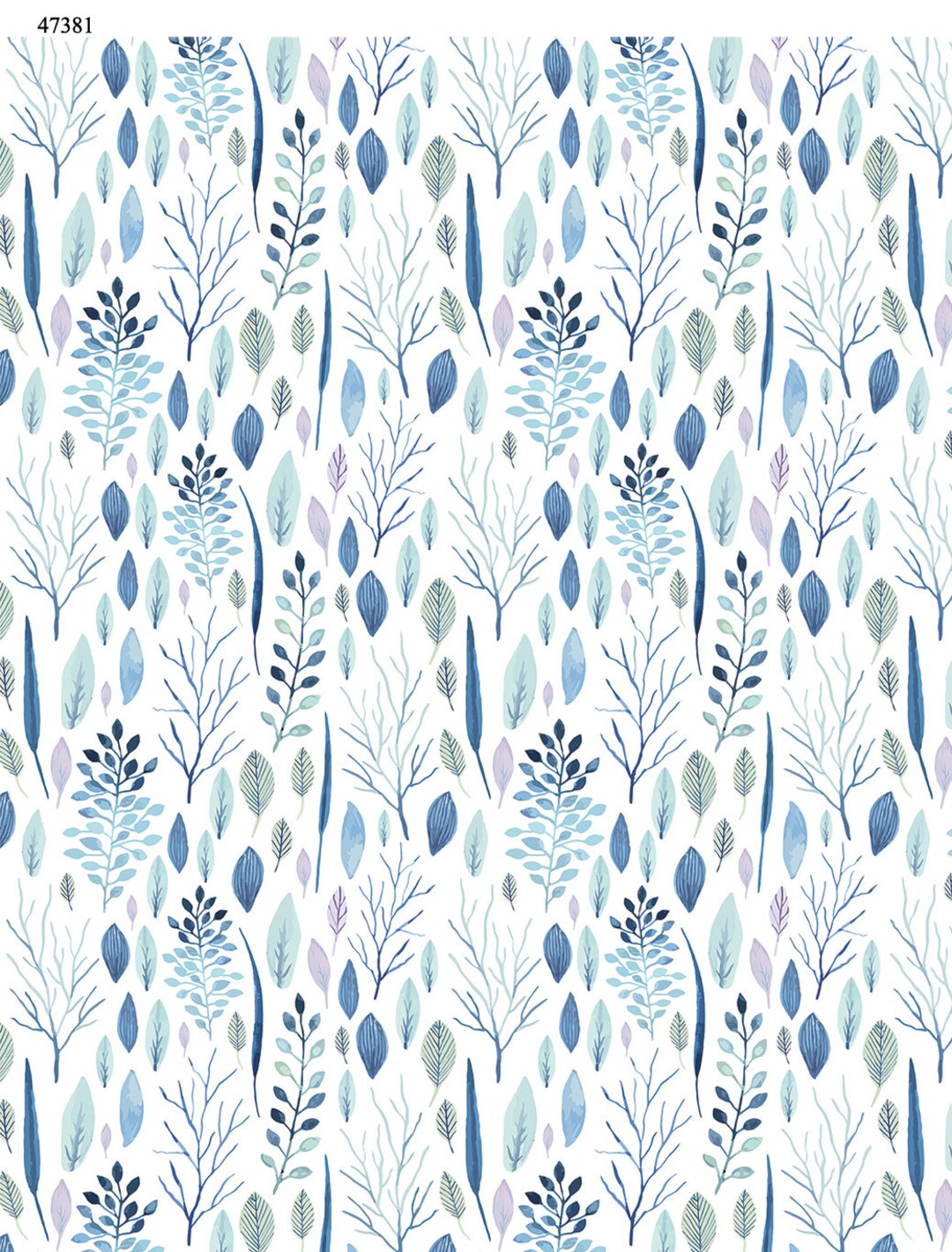 Shades of Blue Leaves - - Ceramic Decals- Enamel Decal - Glass Decal ...