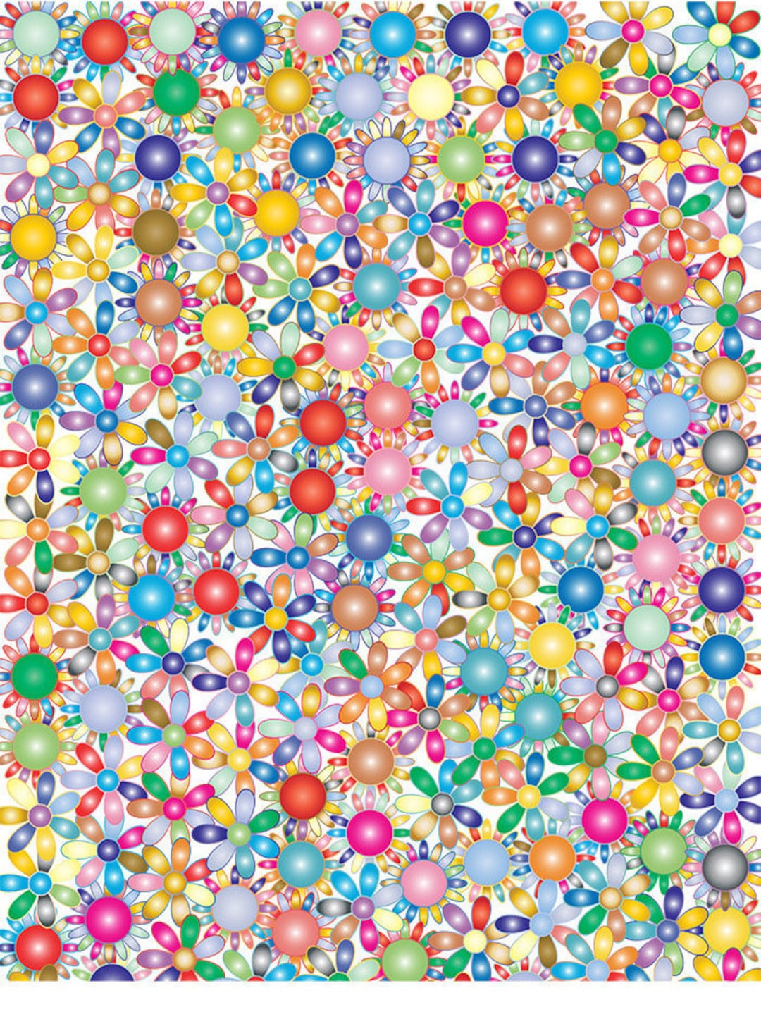 Colorful Floral - Seamless - Ceramic Decals- Enamel Decal - Fusible ...