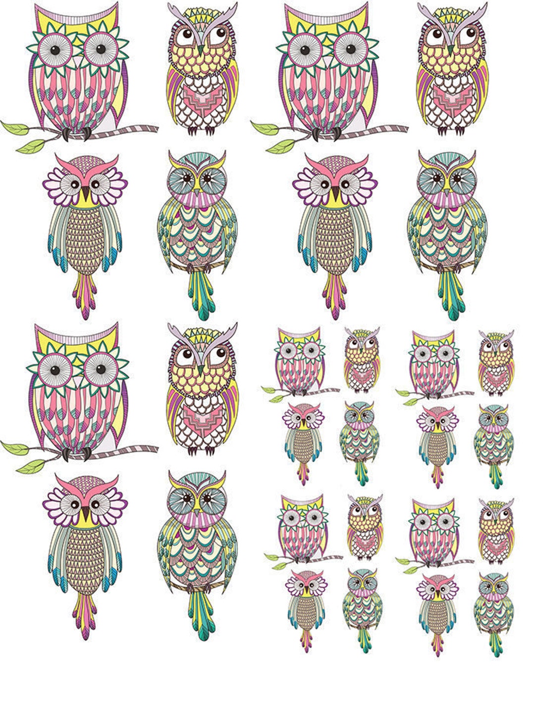 Owl Clan - Ceramic Decals- Enamel Decal - Fusible Decal - Glass Fusing ...