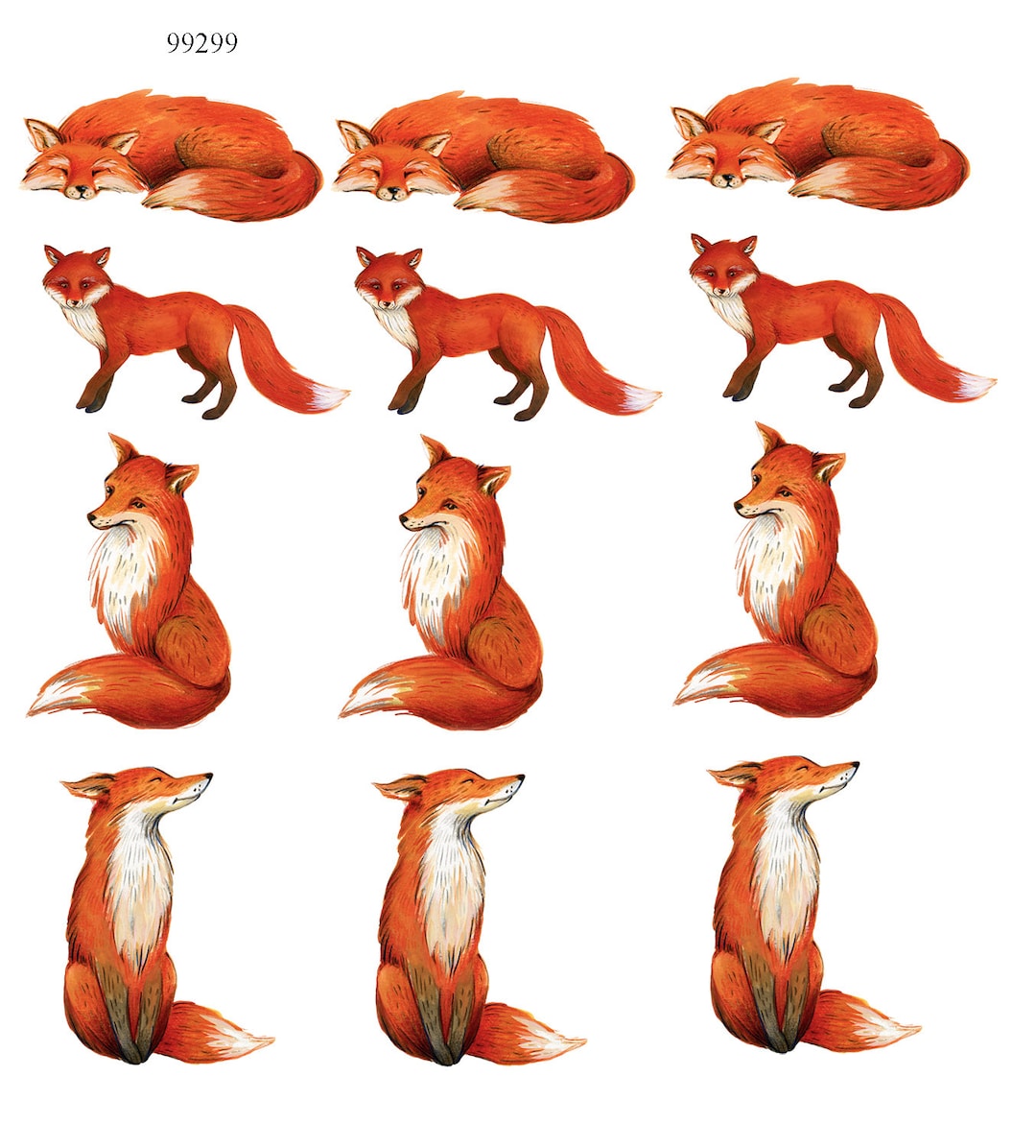 Red Fox - Ceramic Decals- Enamel Decal - Glass Decal- 99299 - Etsy