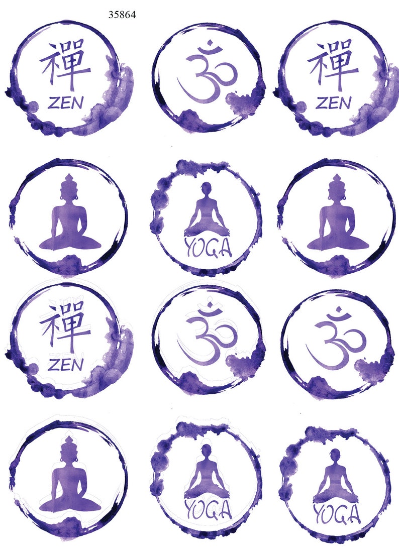 Yoga Zen Ceramic Decals Enamel Decal Fusible Decal - Etsy