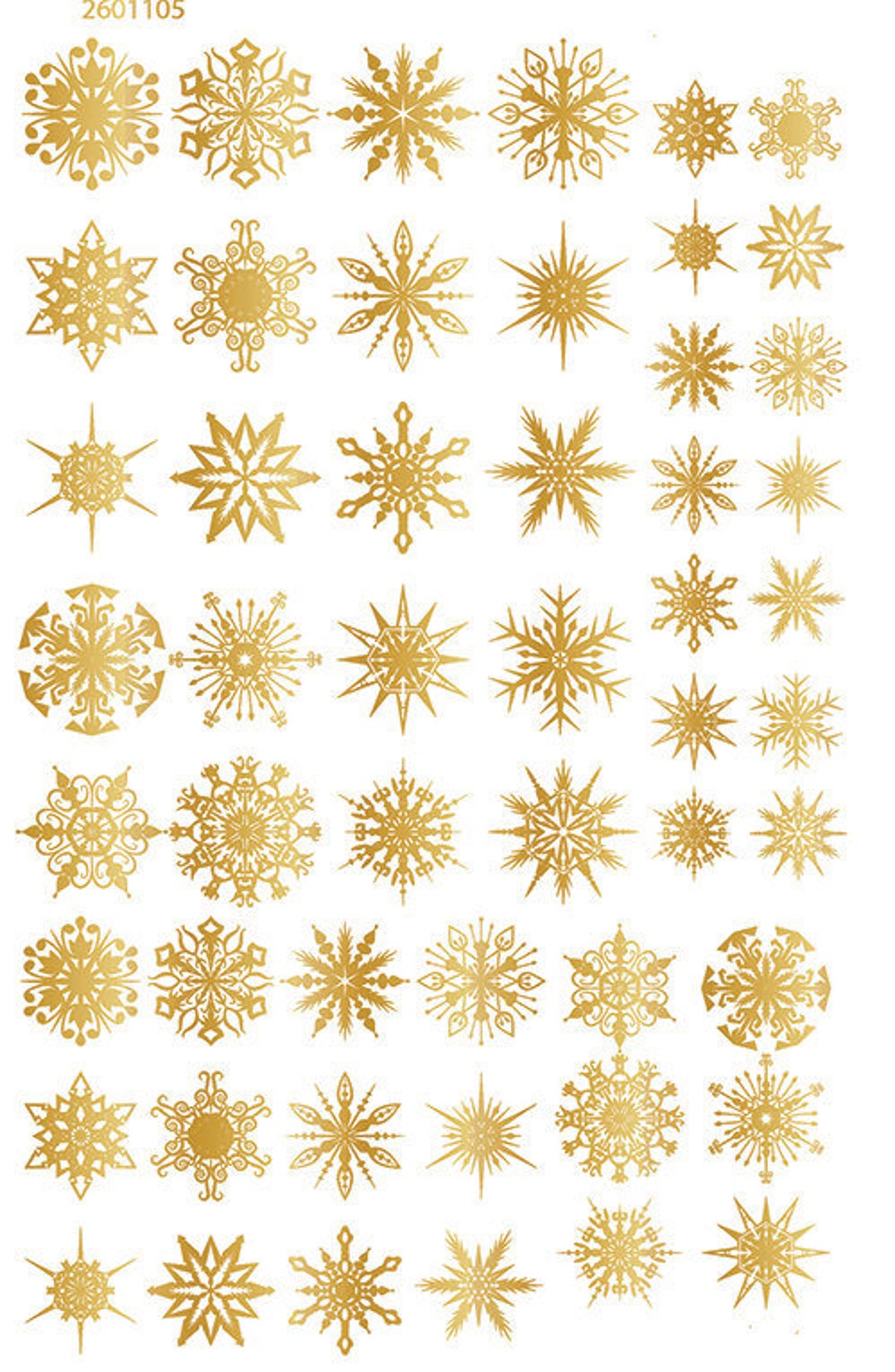 Golden Snowflakes 2601105 Choose Real Yellow Gold or Platinum White ...