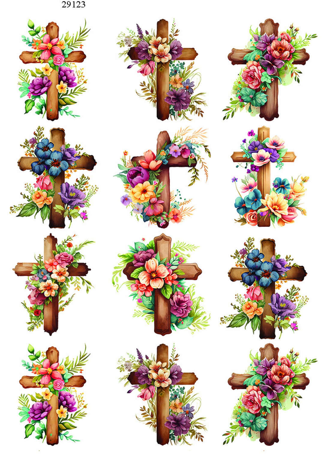 Watercolor Crosses - Easter - Ceramic Decals- Enamel Decal - Glass ...