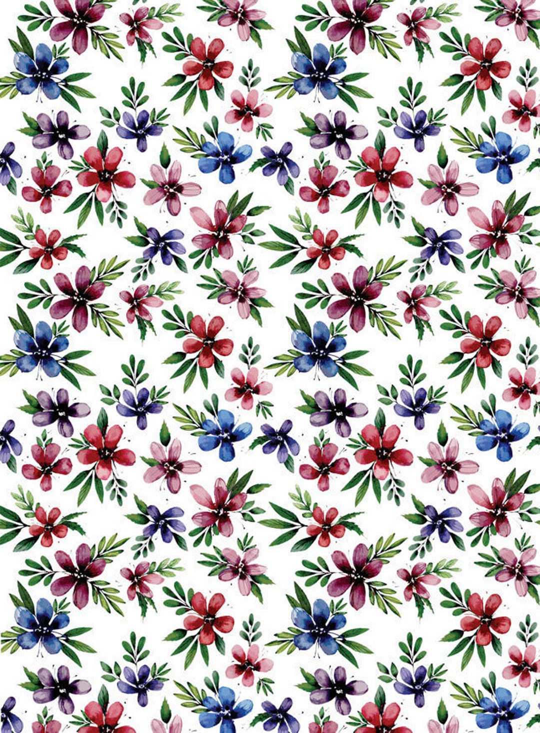 Crayon Flowers - Seamless - Ceramic Decals- Enamel Decal - Fusible ...