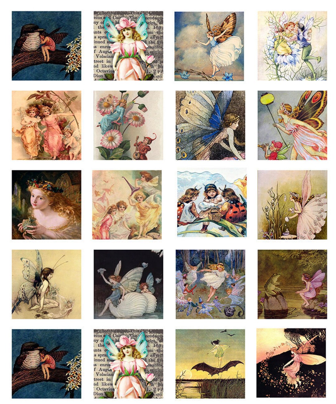 Vintage Folk Fairies - Ceramic Decals- Enamel Decal - Glass Decal ...