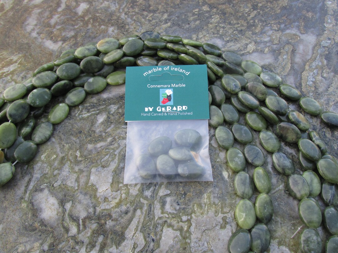 GENUINE Connemara Marble 18x13mm Beads 1/4 String 6 Pieces Guaranteed ...