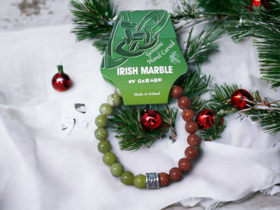 Authentic Irish Connemara Marble and Cork Red Marble Celtic Triquetra ...