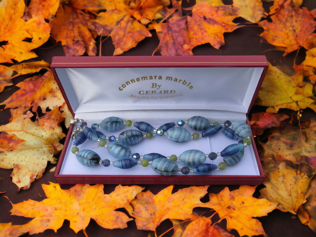 GENUINE Connemara Marble/irish Crystal/swarovski Crystal Celtic ...