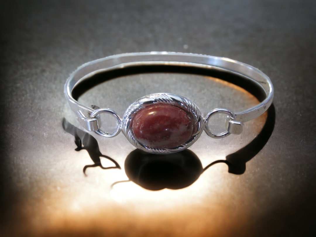 GENUINE Cork Red Marble Silver Plate Copper Bangle Guaranteed Irish ...