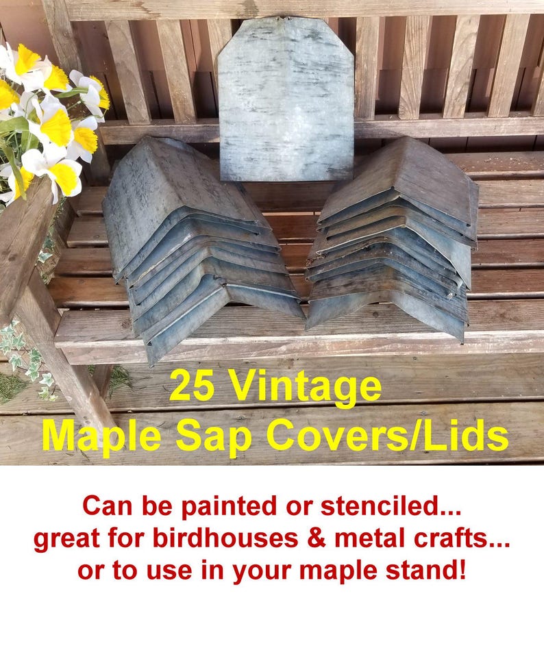 25 Vintage Maple Sap Bucket Covers ~ Art/metal Crafts ~ Birdhouses ...