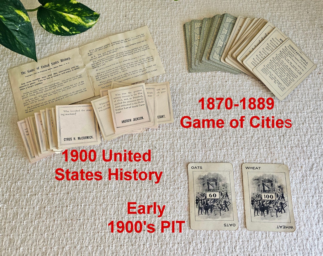 Cards for Antique Early 1900's Card Games: United States History+rule ...