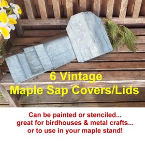 6 Vintage Maple Sap Bucket Covers ~ Art/metal Crafts ~ Birdhouses ...