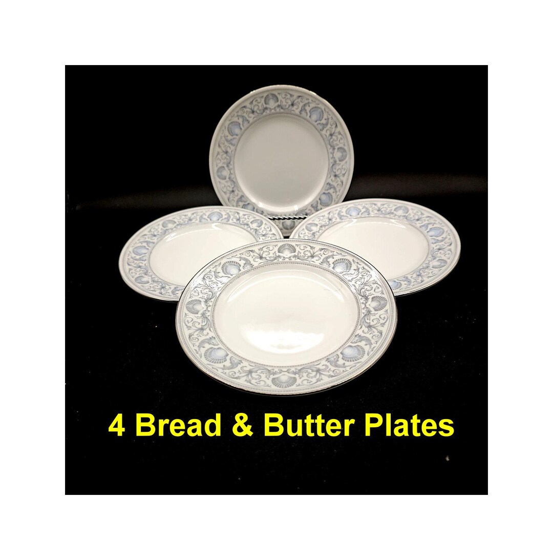 4 Vintage Wedgwood WHITE DOLPHINS 6" Bread & Butter/pie Plates ~ Bone ...