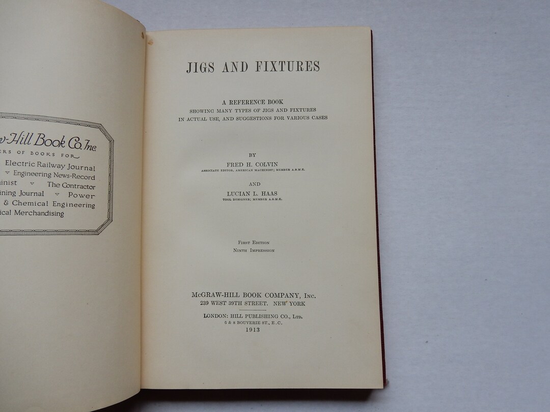 Machine Shop Library, Jigs and Fixtures, Reference Book - Etsy
