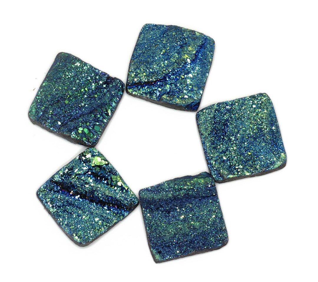 10mm Amazing Grade AA 1 Piece Teal Square Chalcedony Druzy - Etsy