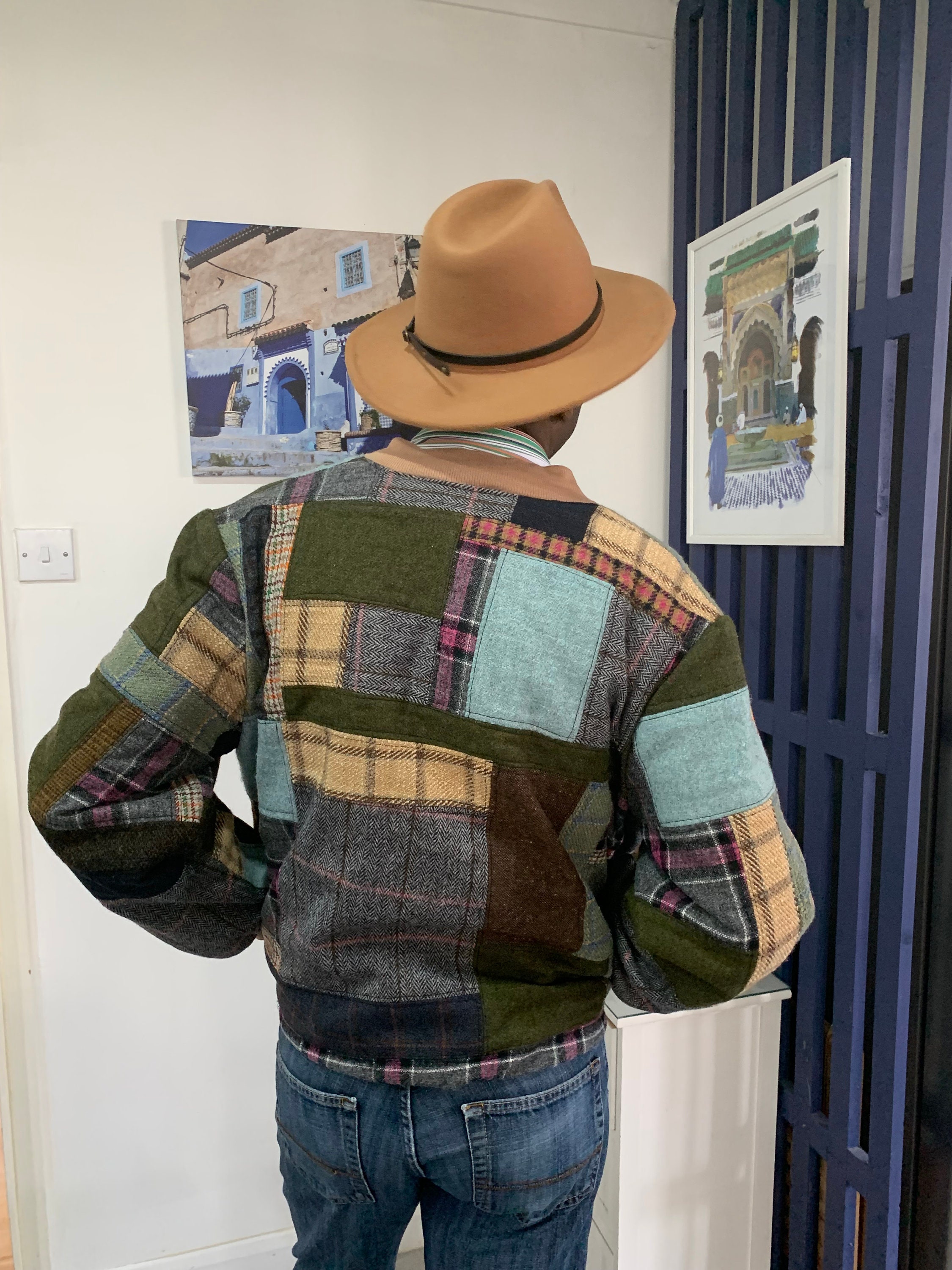 Patchwork Tweed Bomber Jacket | Made to Order - Etsy