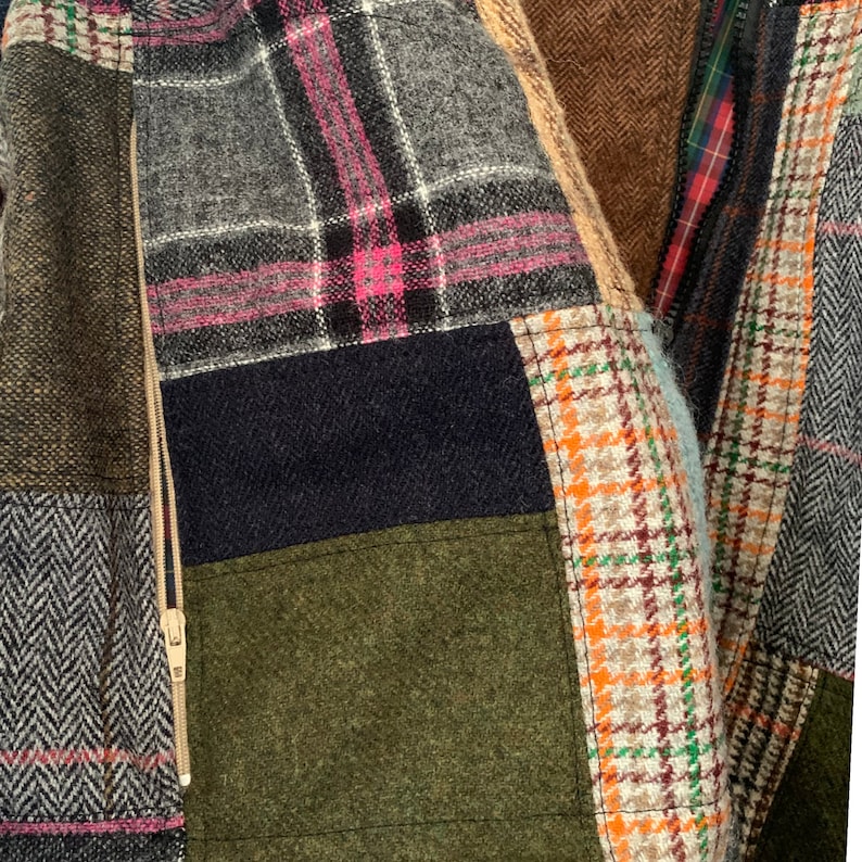 Patchwork Tweed Bomber Jacket | Made to Order - Etsy