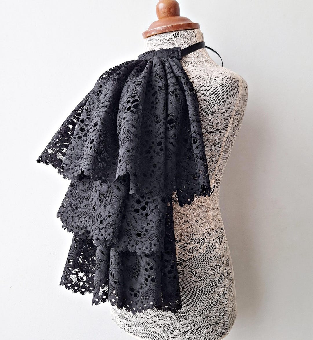 Vampire Cosplay, Black Lace Jabot, Pirate Cosplay, Steampunk Wedding ...