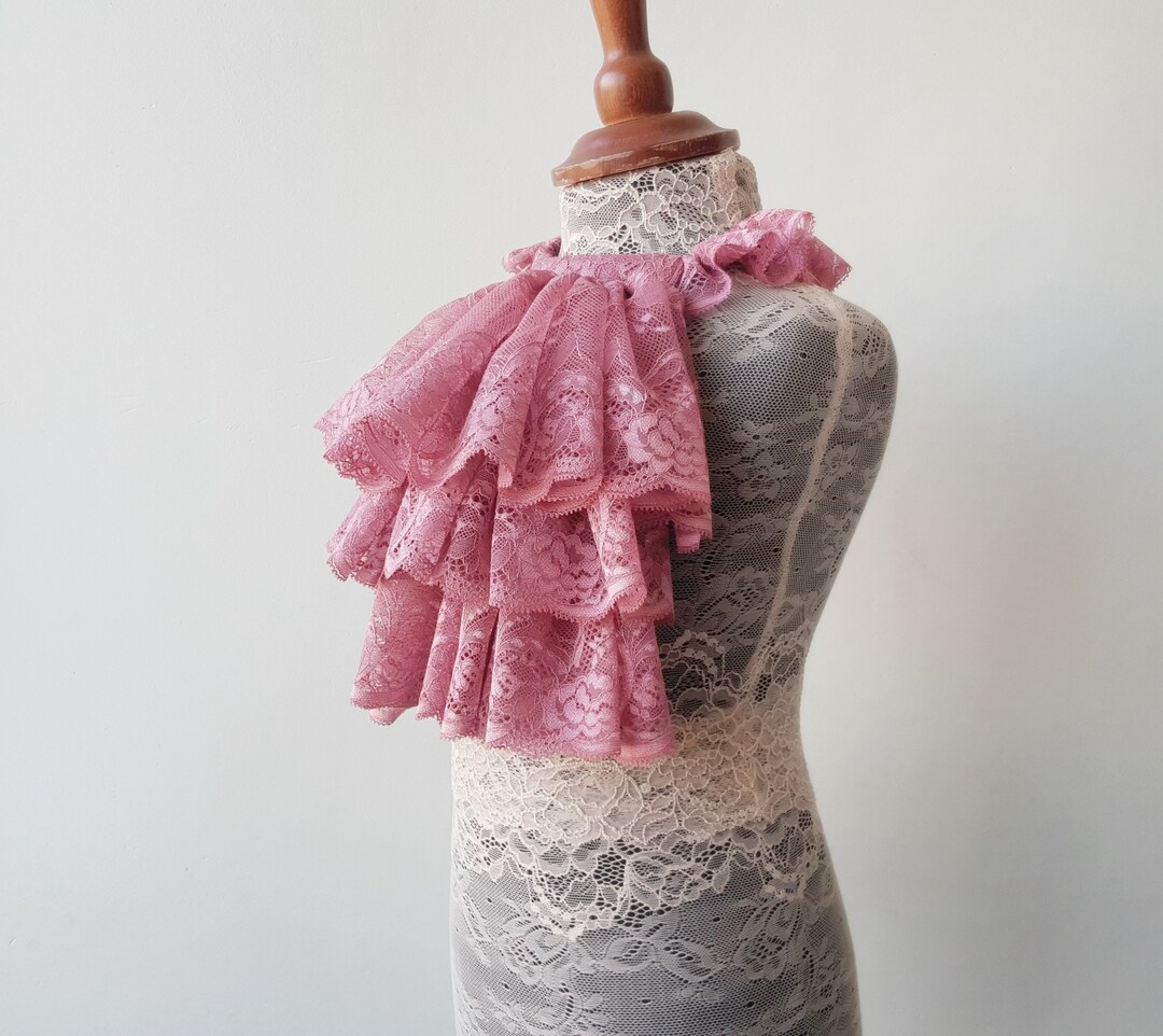 Old Rose Pirate Cosplay Lace Jabot, Vampire Cosplay Steampunk Wedding ...