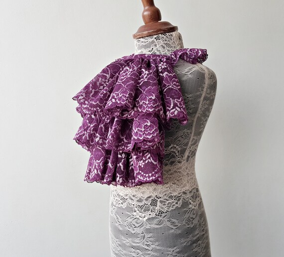 Purple Lace Jabot Vampire Cosplay Pirate Cosplay Steampunk | Etsy