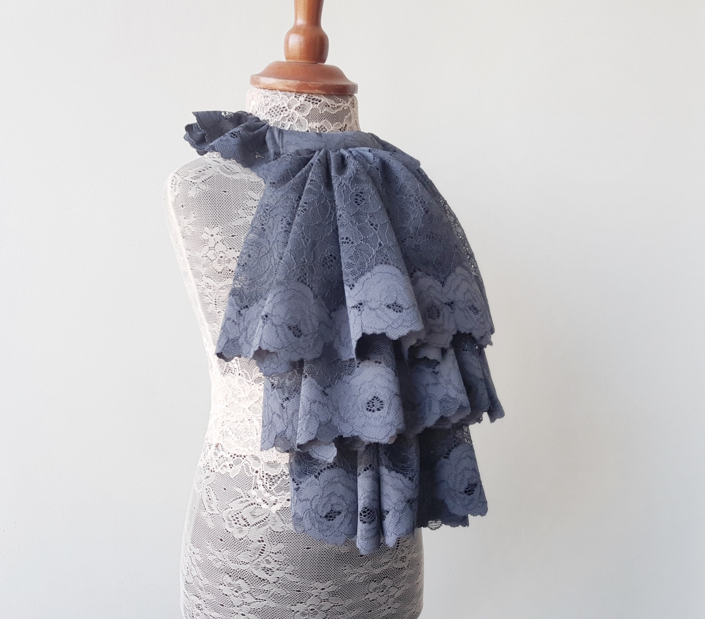 Vampire Cosplay Gray Lace Jabot Pirate Cosplay Steampunk Wedding ...