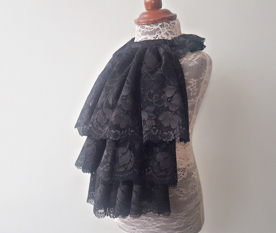 Vampire Cosplay Black Lace Jabot Pirate Cosplay Steampunk Wedding ...