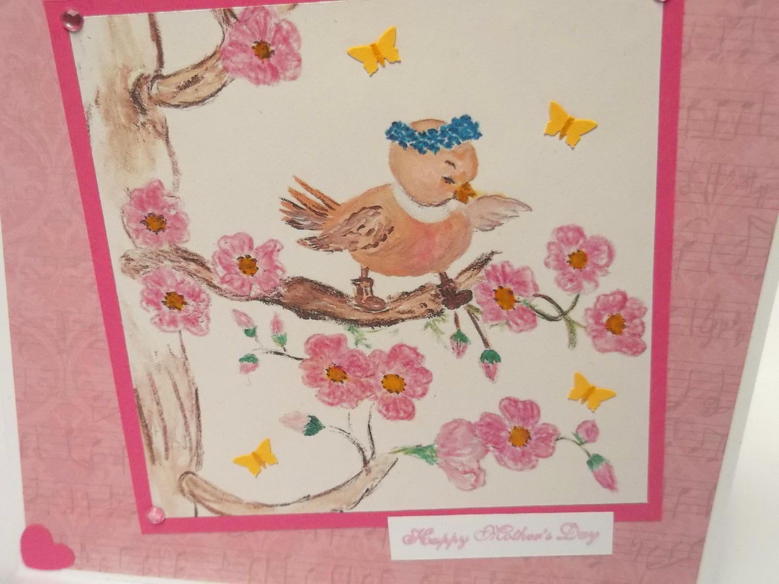 Happy Mother's Day Greeting Card With Cute Bird Digi Stamp - Etsy