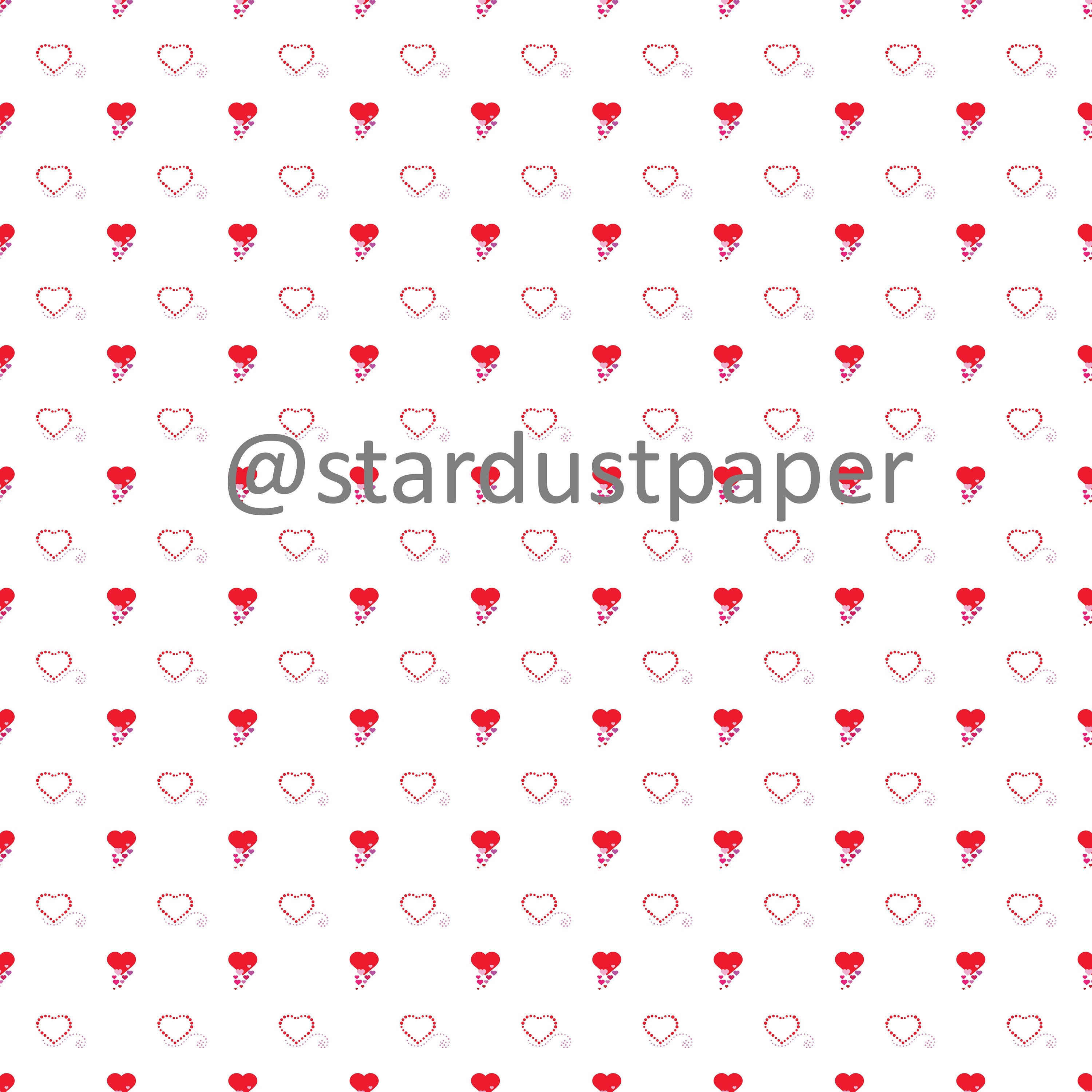 Digital Paper With Red Hearts Instant Download for Valentine's Day ...