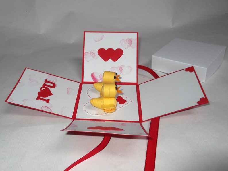 Exploding Box Greeting Card for Valentine's Day Love - Etsy