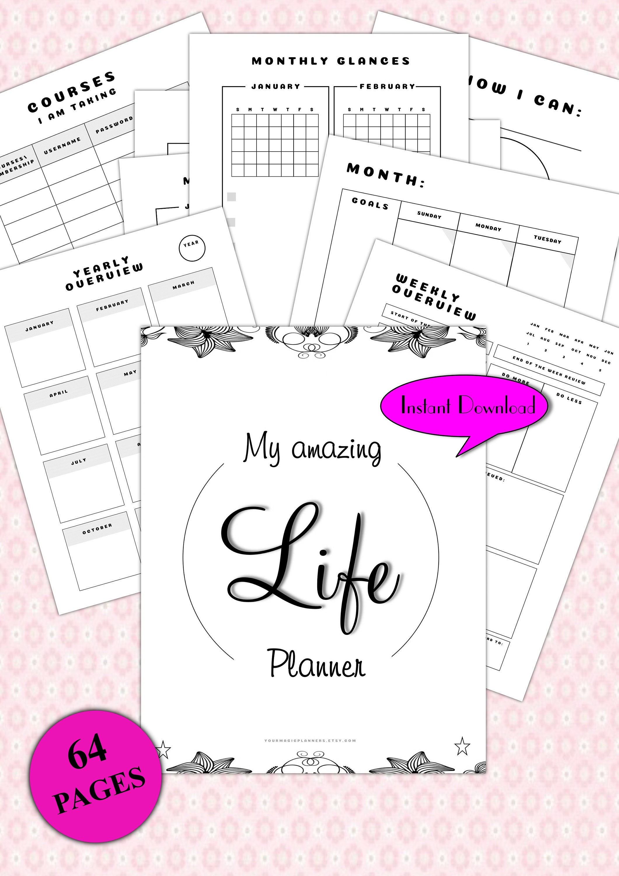 Amazing Life Printable Planner, Printable Planner, Yearly Planner ...