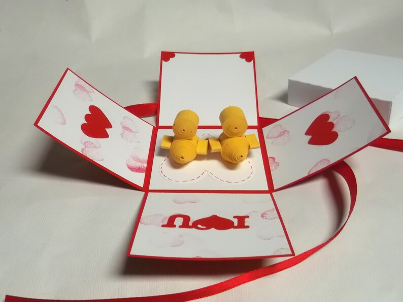 Exploding Box Greeting Card for Valentine's Day Love - Etsy