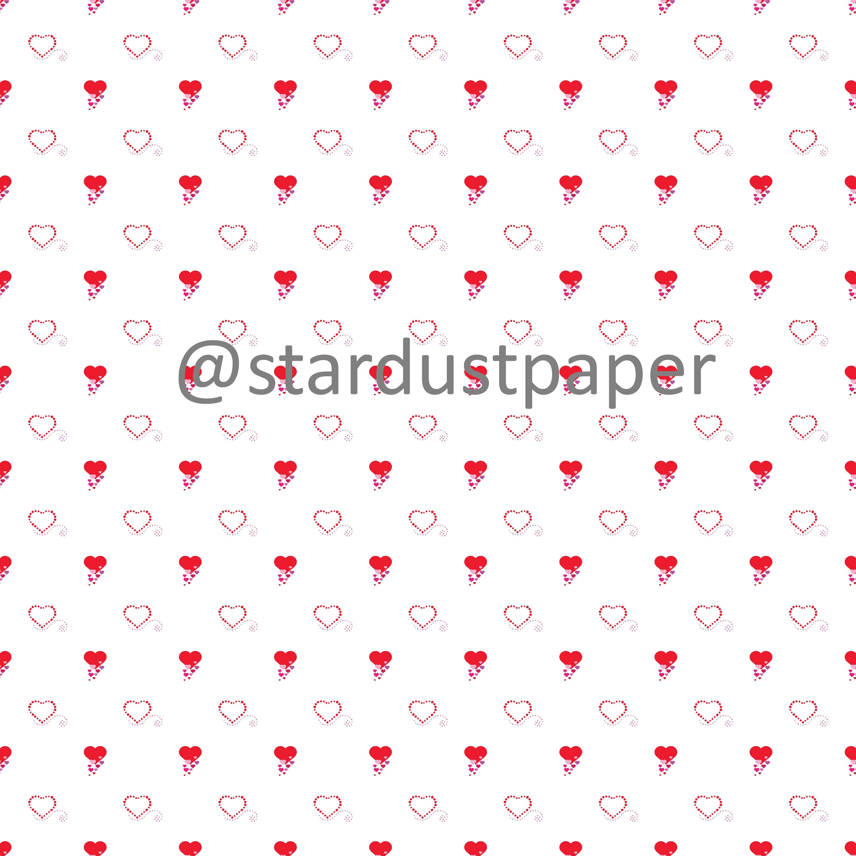 Digital Paper With Red Hearts Instant Download for Valentine's Day ...