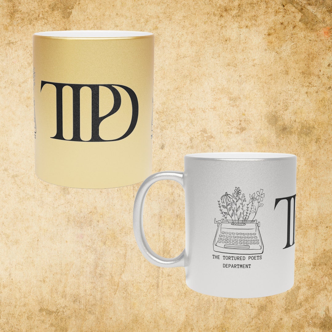 TTPD Mug Metallic Silver Gold, Music Eras Tortured Poets Coffee Cup, - Etsy