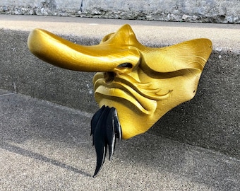 Japanese Hannya Half Mask Version 2 Oni Demon Mask 3D Printed Samurai ...