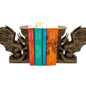 Dragon Bookends 3D Printed Hand-painted Bookshelf Bookends - Etsy